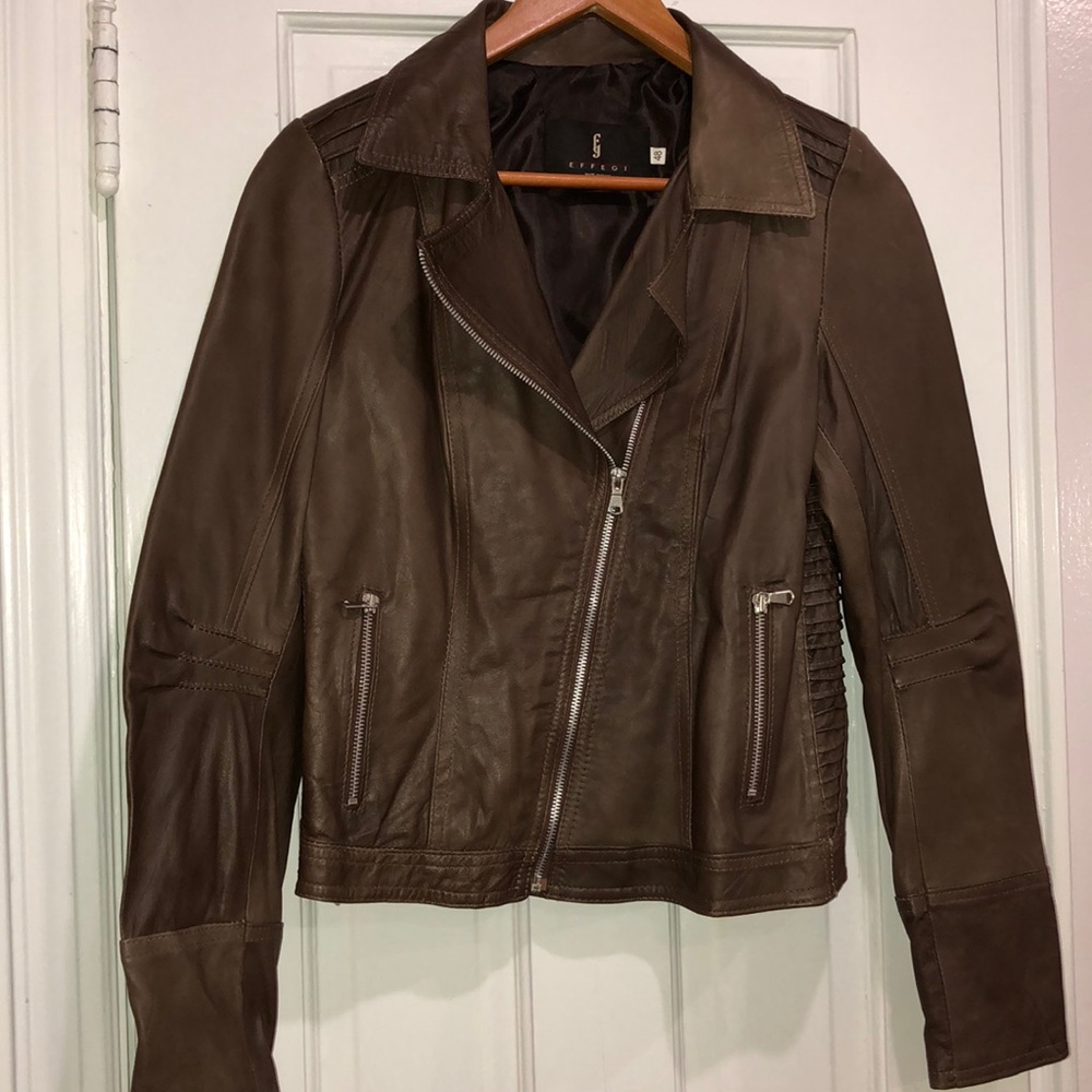Italian Real Leather Jacket- Made In Italy- New - Gem